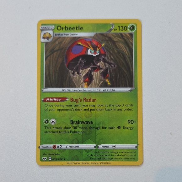 Pokemon | Toys | Pokemon Orbeetle Card Green And Red | Poshmark